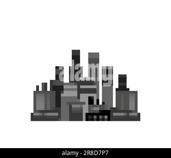 Factory pixel art. Plant 8 bit. pixelated Vector illustration Stock ...