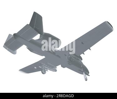 Polygonal Combat aircraft in isolate on a white background. Modern ...
