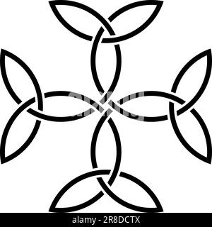 Carolingian Cross in black. Isolated background. Symbolizes unity ...