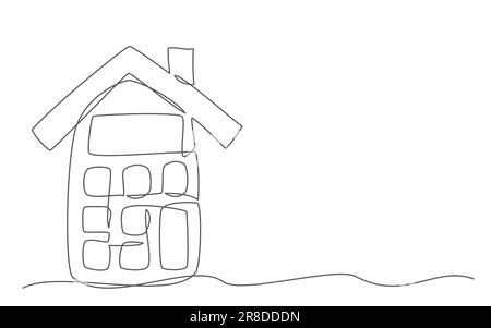 hand holding model house one line drawing minimalist concept vector ...