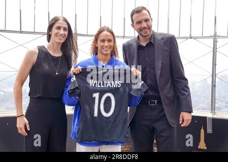 Yael Averbuch West, Gotham FC GM & Head of Soccer Operations speaks as ...