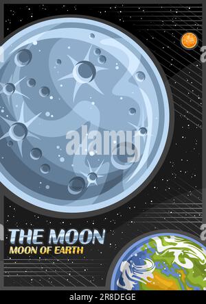 Cartoon Earth and Moon on space background, vector illustration Stock ...
