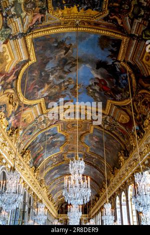 Colourful Ceiling Paintings In The Hall of Mirrors Inside The Palace of ...