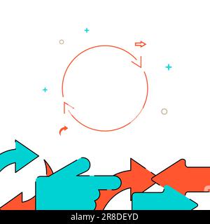 Double reverse arrow, replace, exchange simple vector line icon. Symbol ...