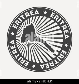 Eritrea icon. Round logo with country map and title. Stylish Eritrea ...