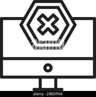 ad blocker line icon, outline symbol, vector illustration, concept sign ...