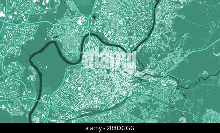 River Neris map, Vilnius city, Lithuania. Watercourse, water flow, blue ...