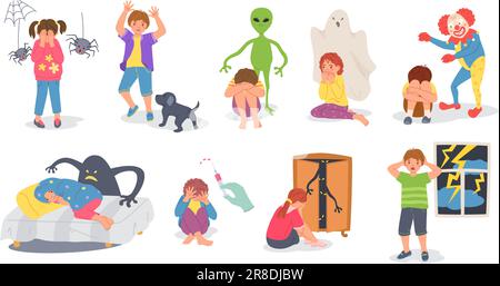 Children fears vector little kids phobias set Stock Vector Image & Art ...