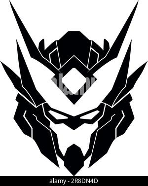 Mecha mask emblem in black over white Stock Vector Image & Art - Alamy