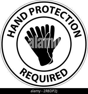 Notice Hand Protection Required Sign on white background Stock Vector ...