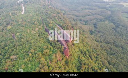 Beautiful aerial view of Hin Sam Wan, Three Whale Rock in Northeast ...