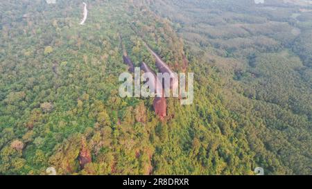 Beautiful aerial view of Hin Sam Wan, Three Whale Rock in Northeast ...