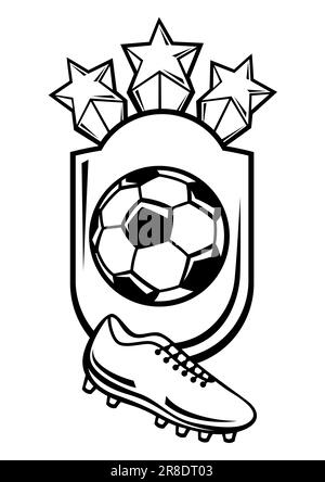 Emblem with soccer symbols. Football club label. Sport illustration in ...