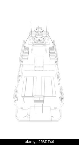 Warship icon outline. Military ships and naval vessels. isolated vector ...