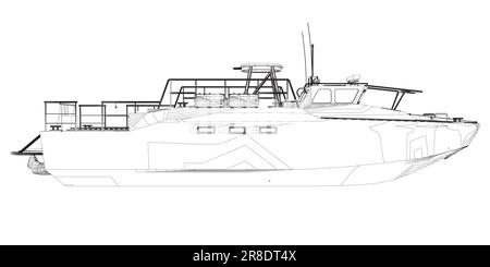 Warship icon outline. Military ships and naval vessels. isolated vector ...