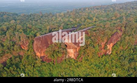 Beautiful aerial view of Hin Sam Wan, Three Whale Rock in Northeast ...