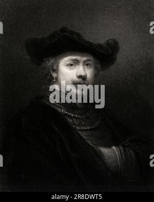 Netherlands, 1642 An engraving from a self portrait by the Dutch master ...