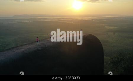 Beautiful aerial view of Hin Sam Wan, Three Whale Rock in Northeast ...