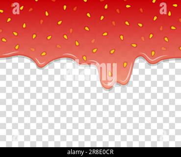 Strawberry background jam dripping. Vector illustration Stock Vector ...