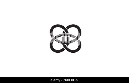 Cycle logo. Three ribbons, intertwined elements,black on white ...