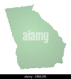Georgia Dot Map. US State Digital Style Shape. Georgia vector image. US ...