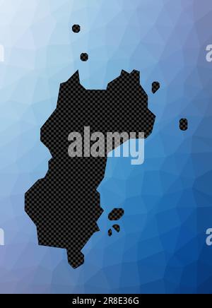 Low poly map of Mustique. Geometric illustration of the island ...