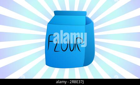 Bread flour paper bag, pouch or package design template isolated on ...