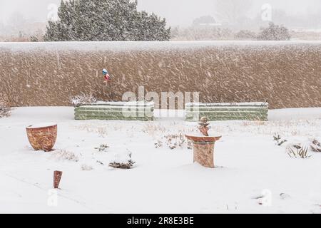 A heavy snowfall in Santa Fe, New Mexico Stock Photo - Alamy