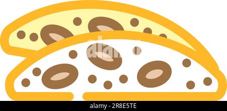 almond biscotti food snack color icon vector illustration Stock Vector ...