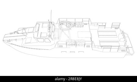 Warship icon outline. Military ships and naval vessels. isolated vector ...