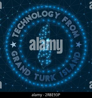 Grand Turk Island logo. Badge of the island. Layered circular sign ...