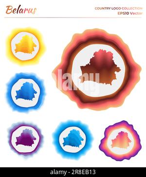 Belarus logo. Badge of the country. Layered circular sign around ...