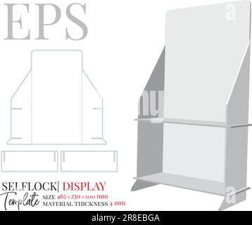 Counter display template, vector with die cut, laser cut layers ...