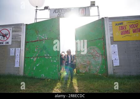 Emily Eavis opens the gates on the first day of the Glastonbury ...