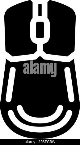 Gaming computer mouse black glyph icon. Input device. Effective in ...