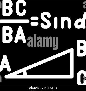 trigonometry math science education glyph icon vector illustration ...