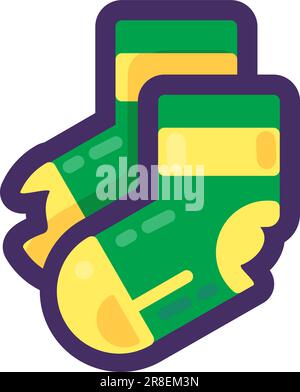 Stinky sock icon outline vector. Cute line sock. Cotton item Stock ...