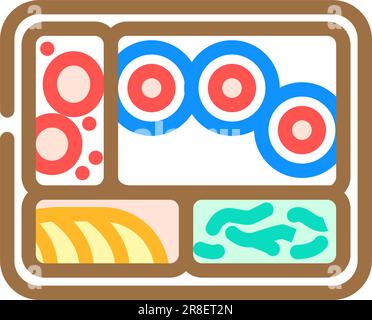 bento box japanese food color icon vector illustration Stock Vector ...