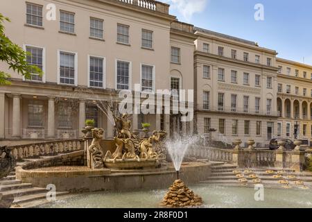 Neptune fountain located in Cheltenham town centre, England Stock Photo ...