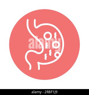 Flatulence color line icon. Isolated vector element. Outline pictogram ...