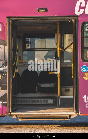 Double decker bus doors / entrance Stock Photo - Alamy