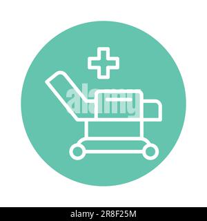 Hospital ward color line icon. Isolated vector element. Outline ...