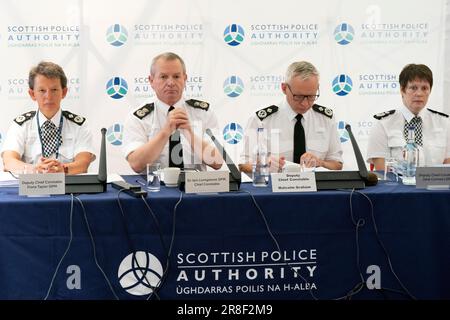 l-r Deputy Chief Constable Jane Connors, Chief Constable Jo Farrell and ...