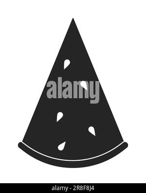 Watermelon slice monochrome flat vector object Stock Vector Image & Art ...