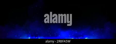 Blue fire overlay with spark ember flame and smoke realistic background ...