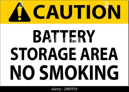 Caution Sign Battery Storage Area No Smoking Stock Vector Image & Art ...