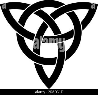 Trinity knot in black. Celtic symbol also known as Triquetra. The ...