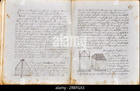Old exercise book, around 1880, old German handwriting Stock Photo - Alamy