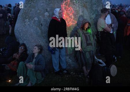 Spiritually-minded revellers celebrate the summer Solstice (mid-summer ...