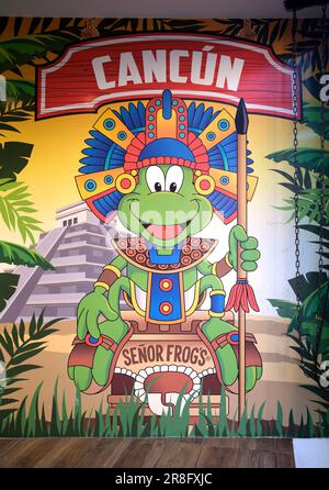 Bars and Restaurants in the Hotel Zone Cancun Yucatan Mexico Stock ...